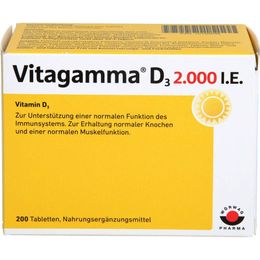WÖRWAG PHARMA Vitagamma D3 2.000 I.E. Vitamin D3 Nem Tabletten 200 St
