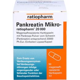 ratiopharm Pankreatin Mikro-ratio.20.000 magensaftr.Hartkaps. 50 St