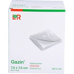 ToRa Pharma Gazin Mullkomp.7,5x7,5 cm steril 8fach 25X2 St
