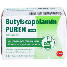 Butylscopolamin Puren 10 mg &uuml;berzogene Tab. 50 St