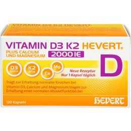 Vitamin D3 K2 Hevert+Calcium u.Magnes.2000 Ie Kps. 120 St