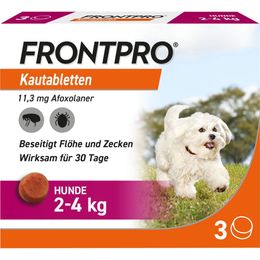 Frontpro Kautabletten Hund 2-4 kg 3 St gegen Zecken und Fl&ouml;he