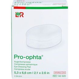 Lohmann & Rauscher PRO-OPHTA Augenkompresse 5,3x6,6 cm steril 5 St