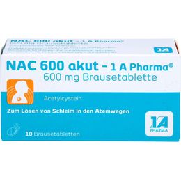 NAC 600 akut-1A Pharma Brausetabletten 10 St