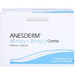 Pierre Fabre Anesderm 25 mg/g + 25 mg/g Creme + 10 Pflaster 5X5 g