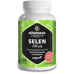Vitamaze GmbH Selen 200 &mu;g hochdosiert vegan Tabletten 180 St