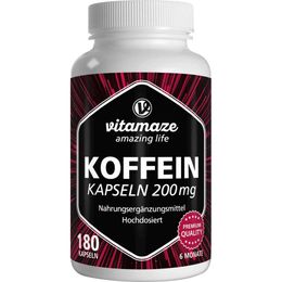 Vitamaze GmbH Koffein 200 mg hochdosiert Kapseln 180 St