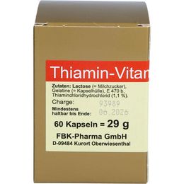 Thiamin Kapseln Vitamin B1 60 St