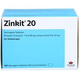 WÖRWAG PHARMA Zinkit 20 überzogene Tabletten 100 St