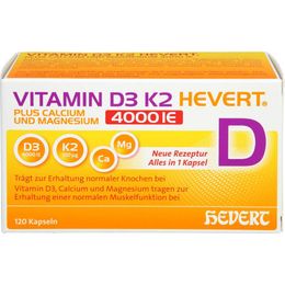 Vitamin D3 K2 Hevert+Calcium u.Magnes.4000 Ie Kps. 120 St