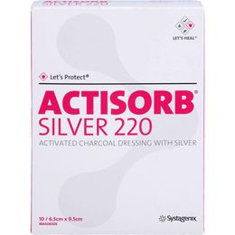 Actisorb 220 Silver 6,5x9,5 cm steril Kompressen 10 St