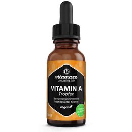 Vitamaze GmbH Vitamin A 500 &mu;g hochdosiert vegan Tropfen 50 ml