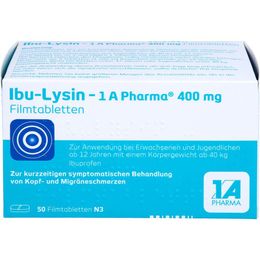 IBU-LYSIN 1A Pharma 400 mg Filmtabletten 50 St