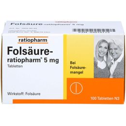 FOLS&Auml;URE-ratiopharm 5 mg Tabletten 100 St