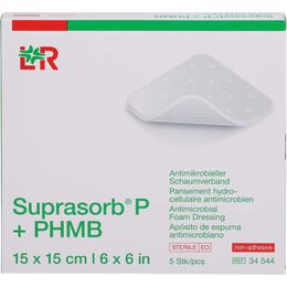 Lohmann & Rauscher Suprasorb P+PHMB Schaumverband 15x15 cm 5 St