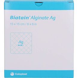 Coloplast Biatain Alginate Ag Kompressen 15x15 cm mit Silber 10 St