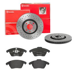 Brembo Bremsensatz-Vorderachse XTRA LINE / STANDARD Bremsensatz, Scheibenbremse vorne rechts links Gelocht/innenbel. 302mm f&uuml;r PEUGEOT CITRO&Euml;N 425260