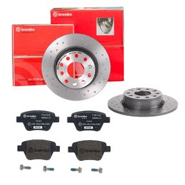 Brembo Bremsensatz-Hinterachse XTRA LINE Bremsensatz, Scheibenbremse hinten rechts links Gelocht 272mm f&uuml;r SKODA VW SEAT (FAW) JETTA AUDI 561615601 1K