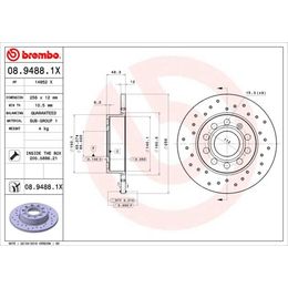 Brembo Bremsensatz-Vorn und hinten SG00000F2R Bremsensatz, Scheibenbremse vorne rechts links Gelocht 288mm f&uuml;r SKODA VW (SVW) SEAT (FAW) AUDI 1K069845