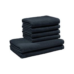 REDBEST Frottier, Leichtfrottier Frottier-Set 6-tlg. Oceanside in schwarz | Gr.: onesize