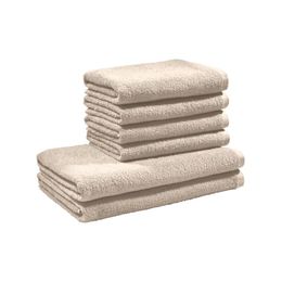 REDBEST Frottier, Leichtfrottier Frottier-Set 6-tlg. Oceanside in beige | Gr.: onesize