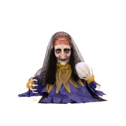SATISFIRE Halloween Figur animierte Wahrsagerin in lila - 50cm | Gr.: onesize