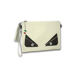 Leder Handgelenktasche Florence Tasche beige, weiß, schwarz ca. 30cm | Gr.: onesize