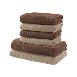 REDBEST Frottier Frottier-Set 2-farbig 6-tlg. New York in braun-beige | Gr.: onesize