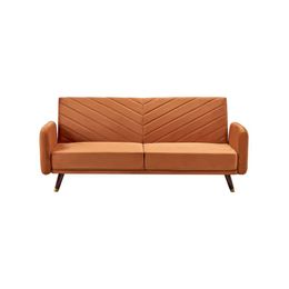 Beliani 3-Sitzer Sofa SENJA in Orange/Braun - (W) 198 x (H) 87 x (L) 95 cm | Gr.: onesize