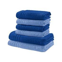 REDBEST Frottier Frottier-Set 2-farbig 6-tlg. New York in hellblau-royalblau | Gr.: onesize
