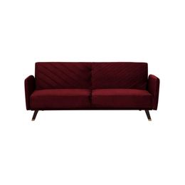 Beliani 3-Sitzer Sofa SENJA in Rot/Braun - (W) 198 x (H) 87 x (L) 95 cm | Gr.: onesize
