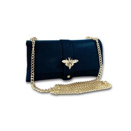 Leder Schultertasche, Clutch Toscanto Tasche dunkelblau ca. 23cm | Gr.: onesize