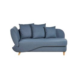 Beliani Chaiselongue MERI in Blau/Braun - (W) 155 x (H) 76 x (L) 69 cm | Gr.: onesize