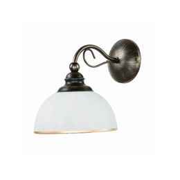 Licht-Erlebnisse Wandlampe (B)22 x (H)21 cm in Shabby Braun Antik Wei&szlig; Gold | Gr.: onesize