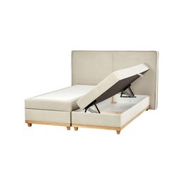 Beliani Boxspring Bett DYNASTY in Beige/Braun - (W) 200 x (H) 122 x (L) 217 cm | Gr.: onesize