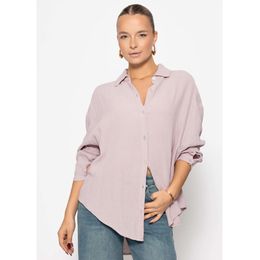 SASSYCLASSY Ultra Oversize Musselin-Blusenhemd kürzere Variante in Puderrosa | Gr.: onesize