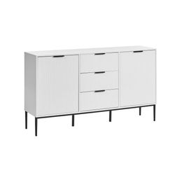 Beliani Sideboard LEDUC in Weiß/Schwarz - (W) 150 x (H) 86 x (L) 40 cm | Gr.: onesize