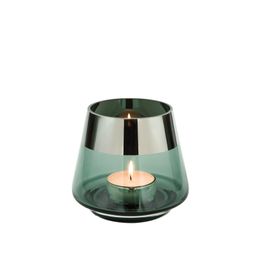 Fink Teelichthalter Jona silberfarben, türkis - (H) 9 cm | Gr.: onesize