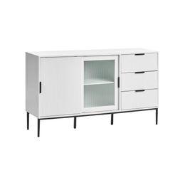 Beliani Sideboard LEDUC in Weiß/Schwarz - (W) 150 x (H) 86 x (L) 40 cm | Gr.: onesize