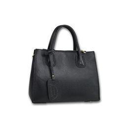 Leder Handtasche, Schultertasche Toscanto Tasche schwarz ca. 26cm | Gr.: onesize