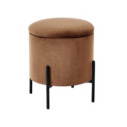 Beliani Pouf WENONA in Braun/Schwarz - (W) 37 x (H) 40 x (L) 37 cm | Gr.: onesize