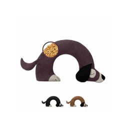 Leschi Wärmekissen 100 % Bio-Baumwolle, Körnerkissen "Hund Bobby" in Aubergine | Gr.: onesize