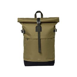 Sandqvist Icon Rolltop - Rucksack M 14" 60 cm (cabernet) in olive drab with black leather | Gr.: onesize