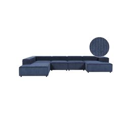 Beliani 5-tlg Modulsofa ARDAL in Blau/Schwarz | Gr.: onesize