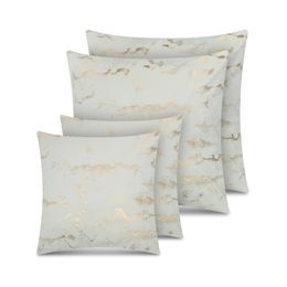 Aspero 4 Kissenbezüge mit Marmordesign 2x 45x45 cm, 2x 60x60 cm Carrara in Gold | Gr.: onesize