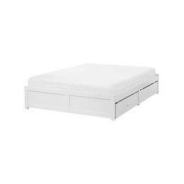 Beliani Doppelbett BRUX in Wei&szlig; - (W) 206 x (H) 35 x (L) 166 cm | Gr.: onesize