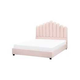 Beliani Doppelbett VINCENNES in Rosa/Schwarz - (W) 145 x (H) 124 x (L) 213 cm | Gr.: onesize