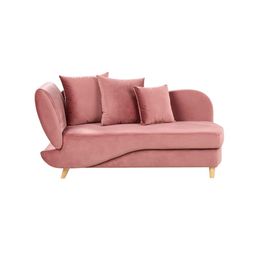 Beliani Chaiselongue MERI in Rosa/Braun - (W) 155 x (H) 76 x (L) 69 cm | Gr.: onesize
