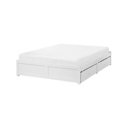 Beliani Doppelbett BRUX in Wei&szlig; - (W) 206 x (H) 35 x (L) 146 cm | Gr.: onesize
