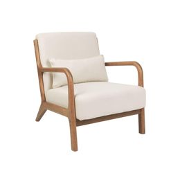 Beliani Sessel SKOVDE in Beige/Braun - (W) 65 x (H) 78 x (L) 80 cm | Gr.: onesize